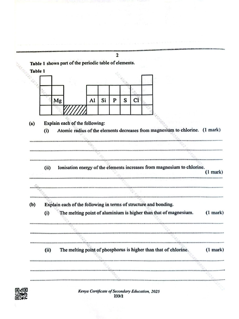 Chem p2 Kcse 2025 | PDF