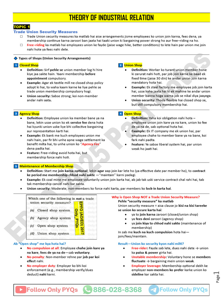 Sample Notes - Theory of Industrial Relation | PDF | Philanthropy ...