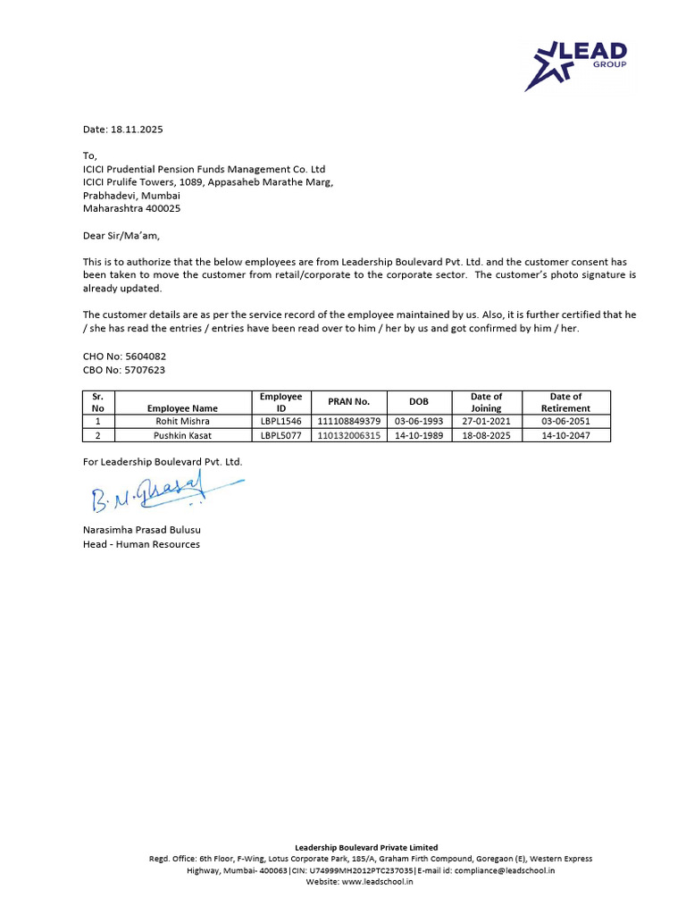 Employee Authorization Letter Template | PDF
