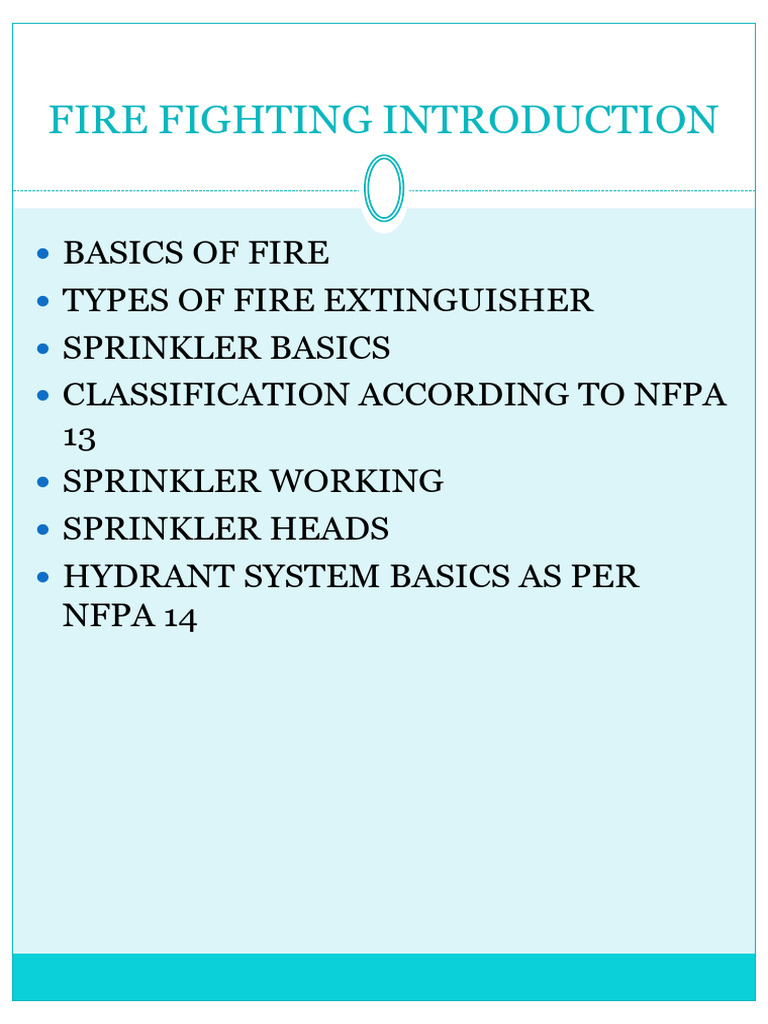 Introduction To Fire Fighting | PDF