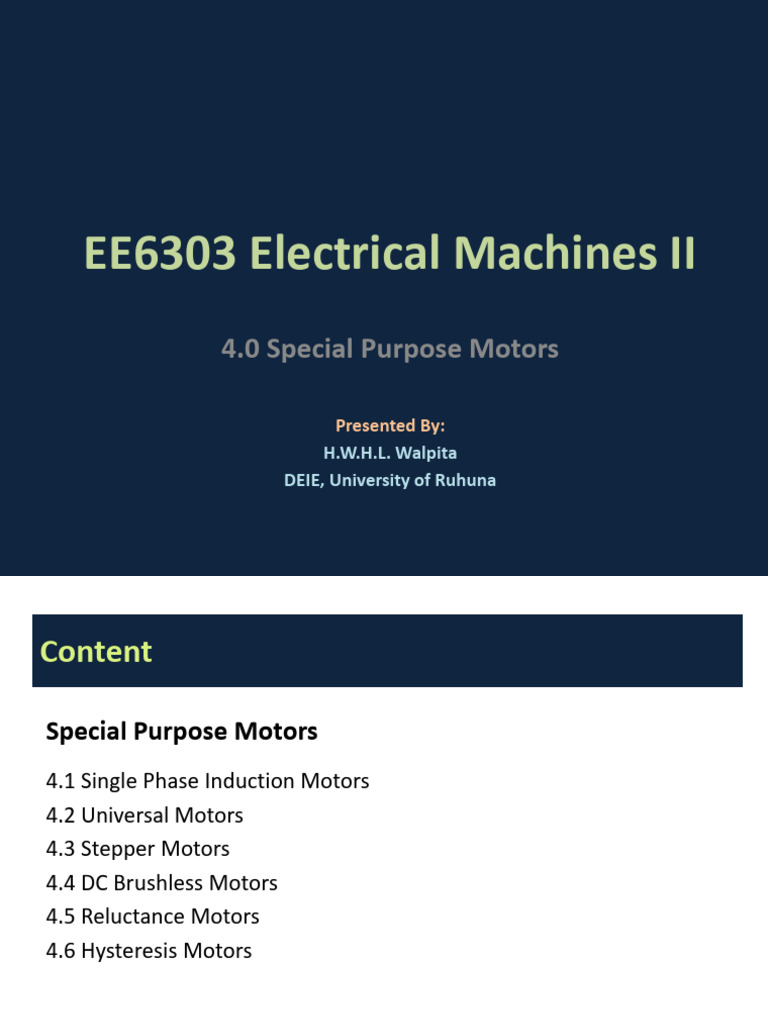 4.0 Special Purpose Motors FINAL | PDF | Electric Motor | Engines