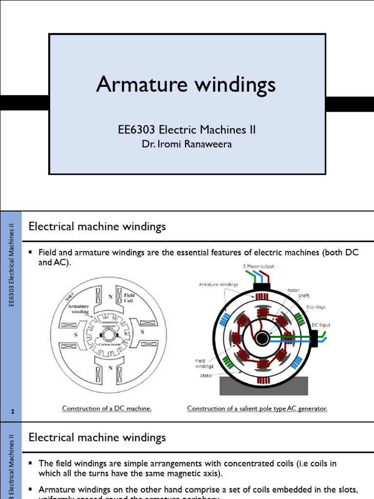 Armature Windings - Lecture Note | PDF | Electrical Equipment ...