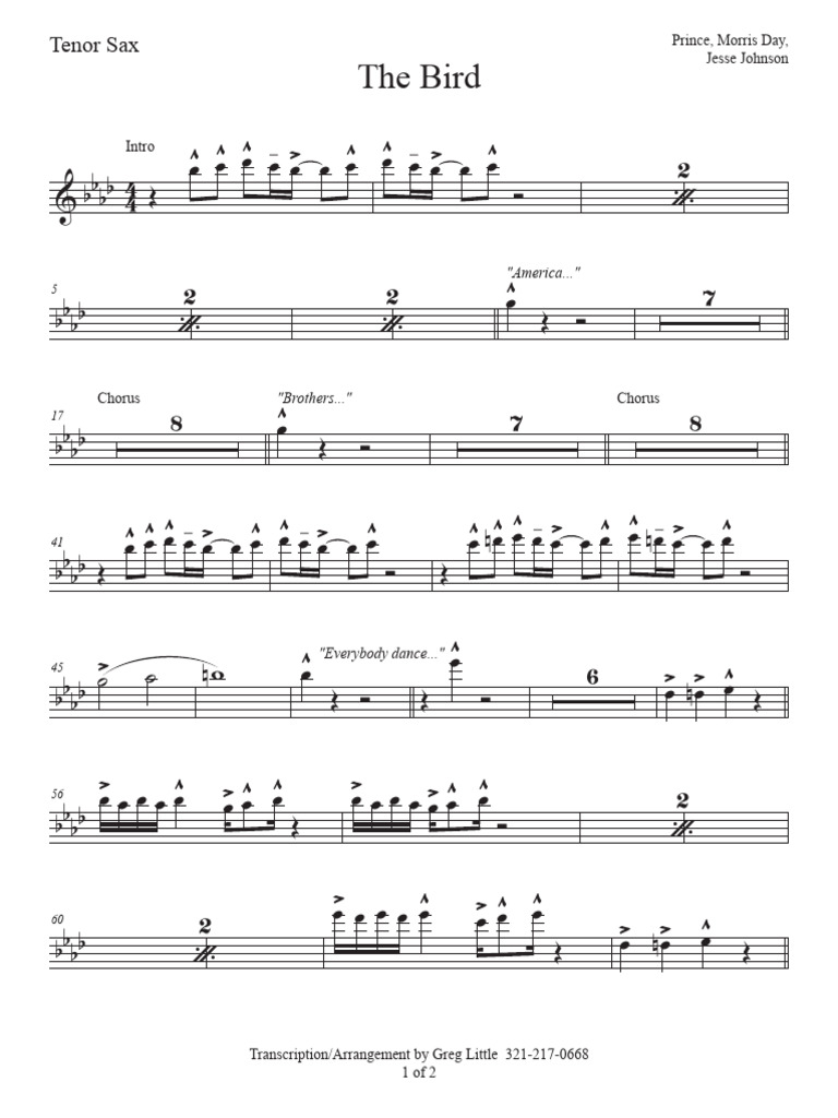The Bird - Tenor Sax | PDF