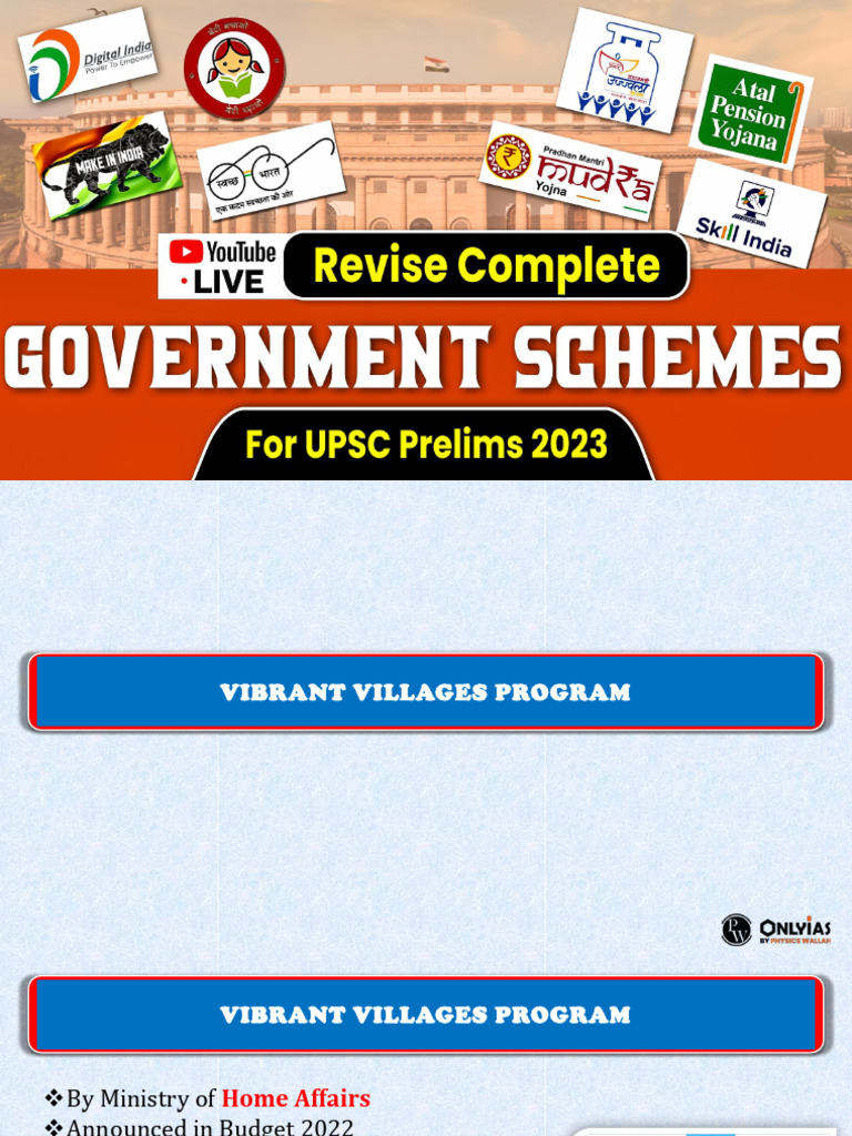 Most Important Government Schemes | PDF | Government Of India | Economy ...
