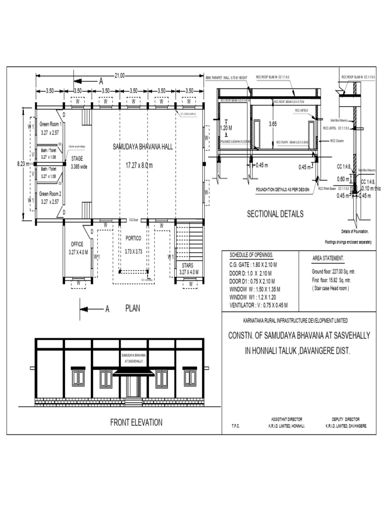 Samudaya Bhavan Sasvehalli Drawings-Model | PDF | Real Estate | Components