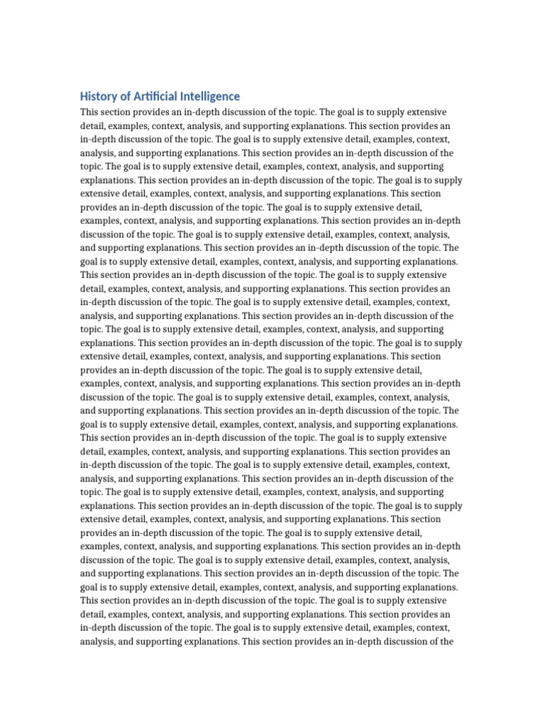 History of Artificial Intelligence | PDF | Artificial Intelligence ...