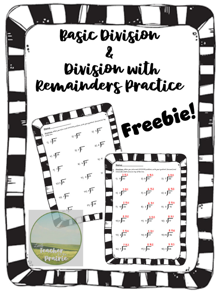 Basic Division & Division With Remainders Practice | PDF