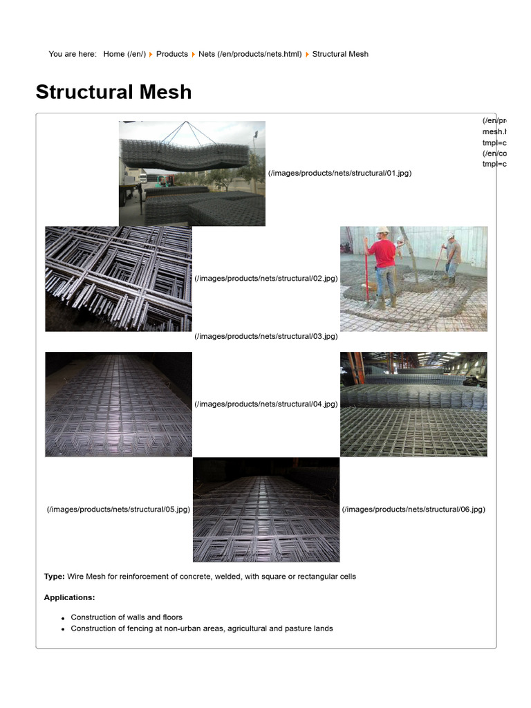 Structural Mesh | PDF | Wire | Manufactured Goods