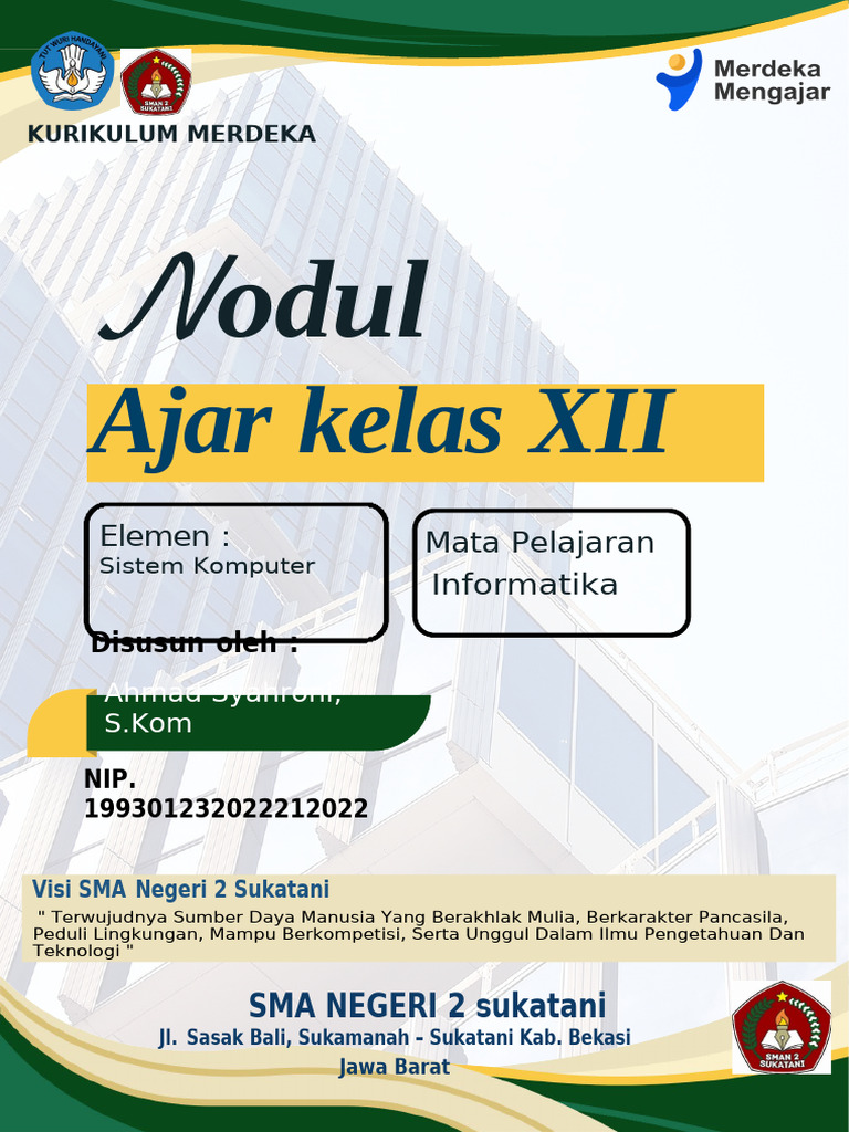 Modul Ajar Informatika - Modul Ajar Informatika Kelas Fase F (Kelas XII) - Sistem Komputer ...