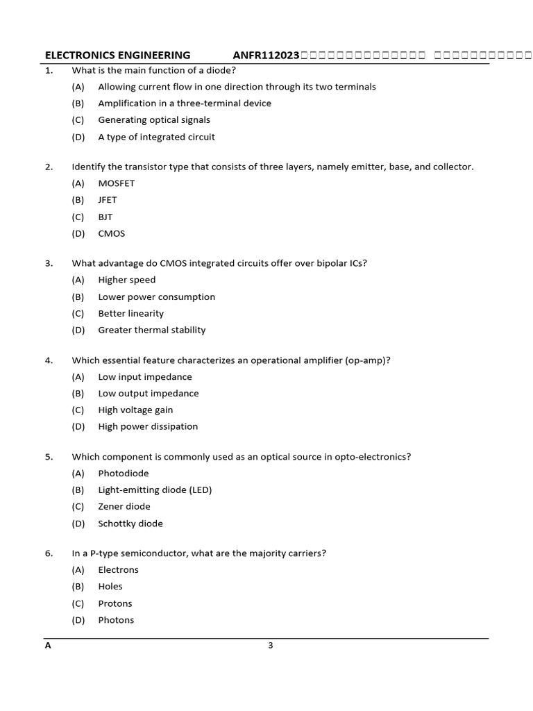 Electronics QP | PDF | Amplifier | Electric Power