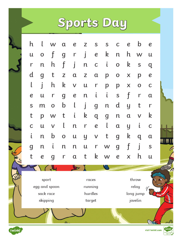 Cfe2 P 107 Sports Day Word Search Ver 1 | PDF