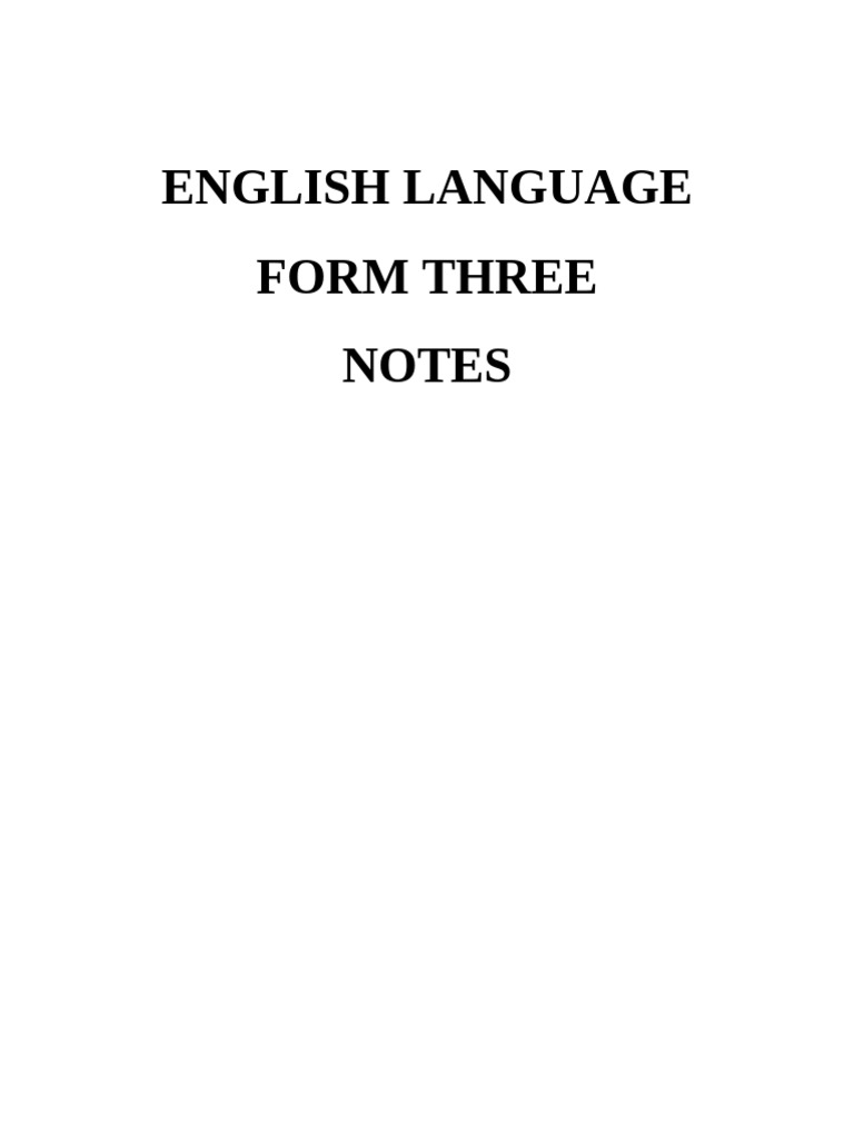 English Form Three Notes | PDF | Essays