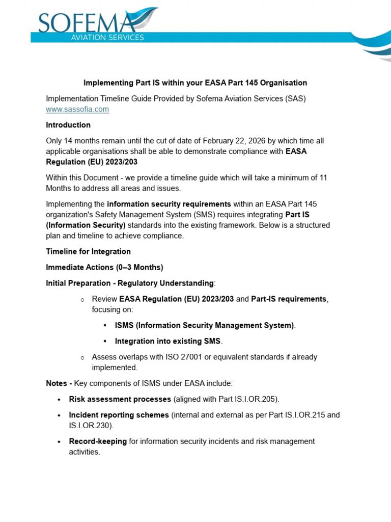 EASA Part 145: Information Security Timeline | PDF | Security ...