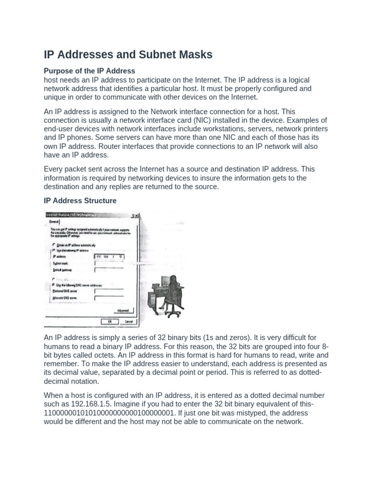 Understanding IP Addresses and Subnet Masks | PDF | Ip Address ...