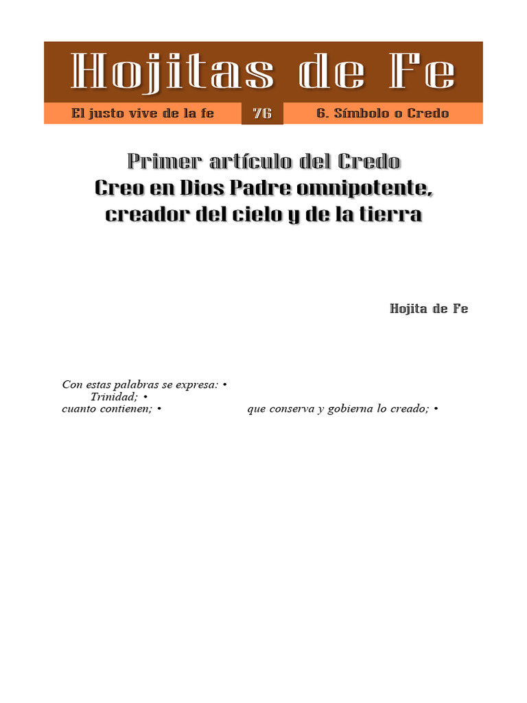 Credo: Fe en Dios Padre Omnipotente | PDF | Trinidad | Dios