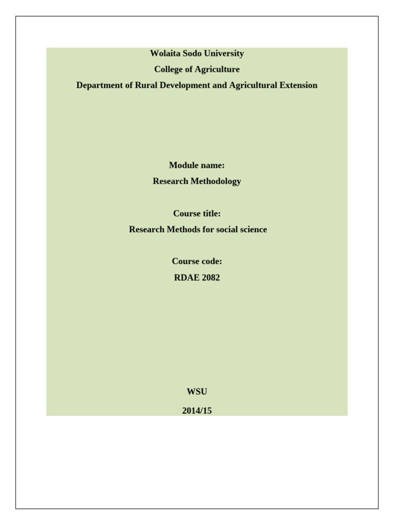 Research Methods For Social Sciences Final | PDF | Theory | Methodology