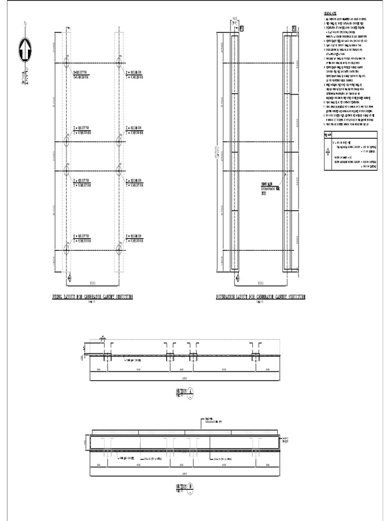 Piling & Foundation Layout and Details For Generator Gantry Structure ...