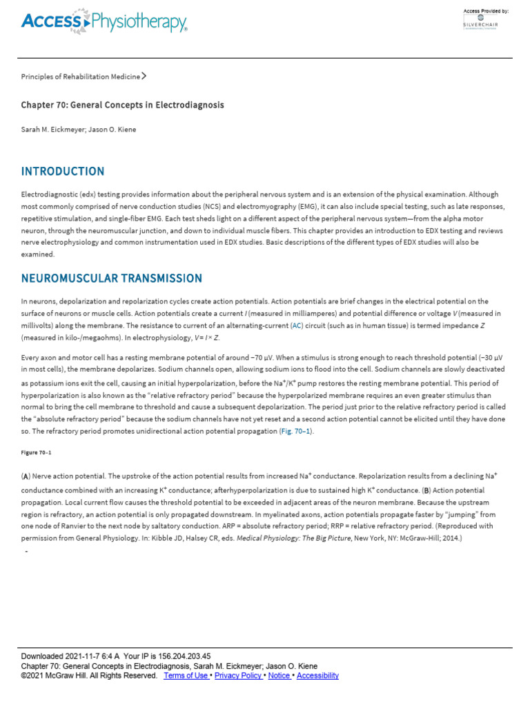 Electrodiagnosis in Rehabilitation Medicine | PDF | Action Potential ...
