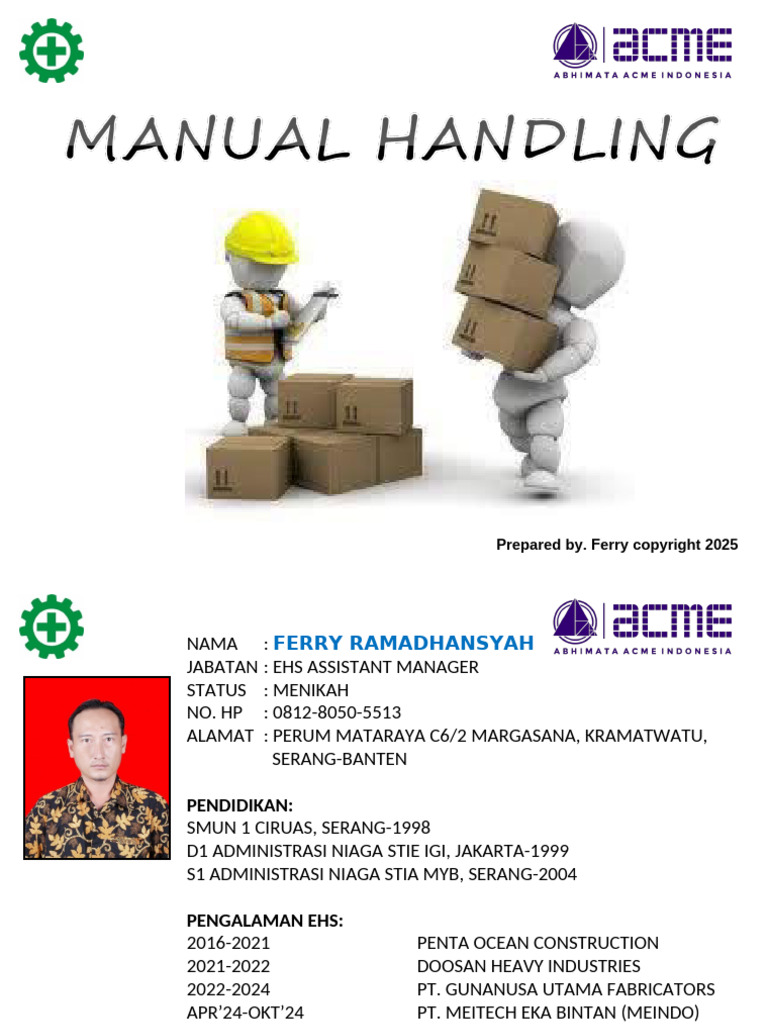 Profil EHS Ferry Ramadhansyah | PDF