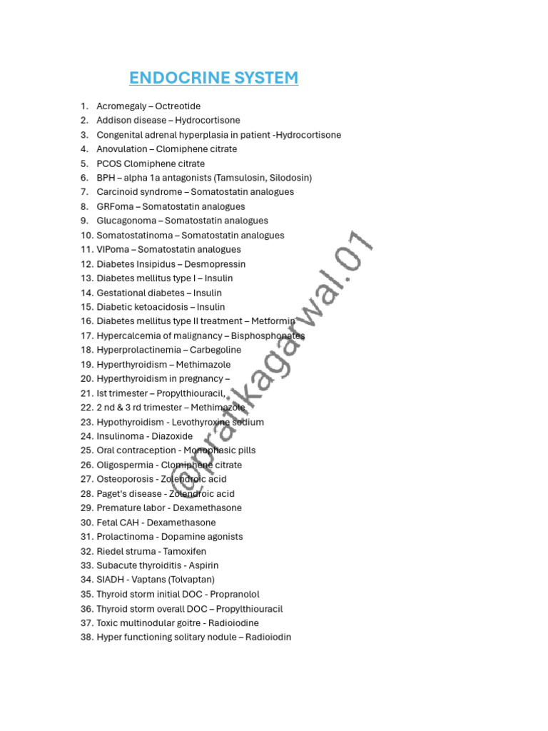 Drug of Choice Part 2 | PDF | Hyperthyroidism | Meningitis