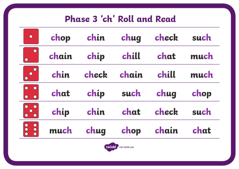 T L 4030 Phase 3 CH Phoneme Roll and Read Mat Ver 2 | PDF