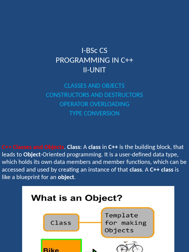 I-Bsc Cs C++ II, III Unit | PDF | Class (Computer Programming ...