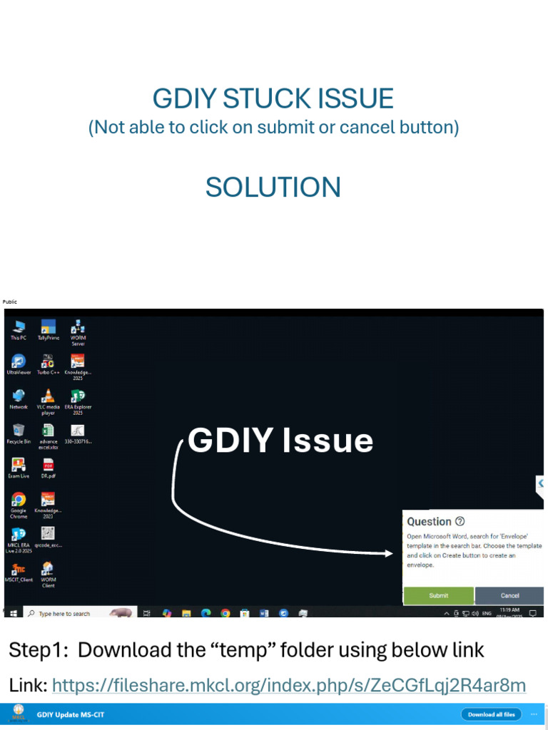 GDIY Stuck Issue Solution | PDF