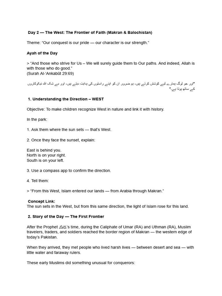 Day 2 - The West - The Frontier of Faith (Makran & Balochistan) | PDF ...