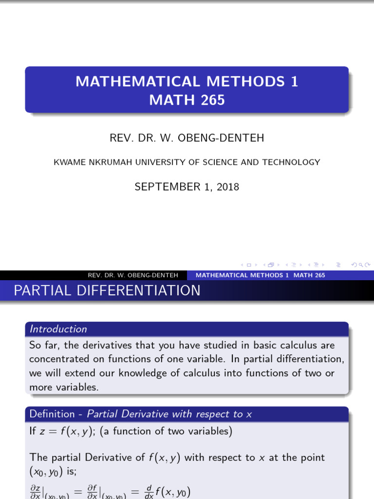 Maths Method | PDF | Derivative | Variable (Mathematics)
