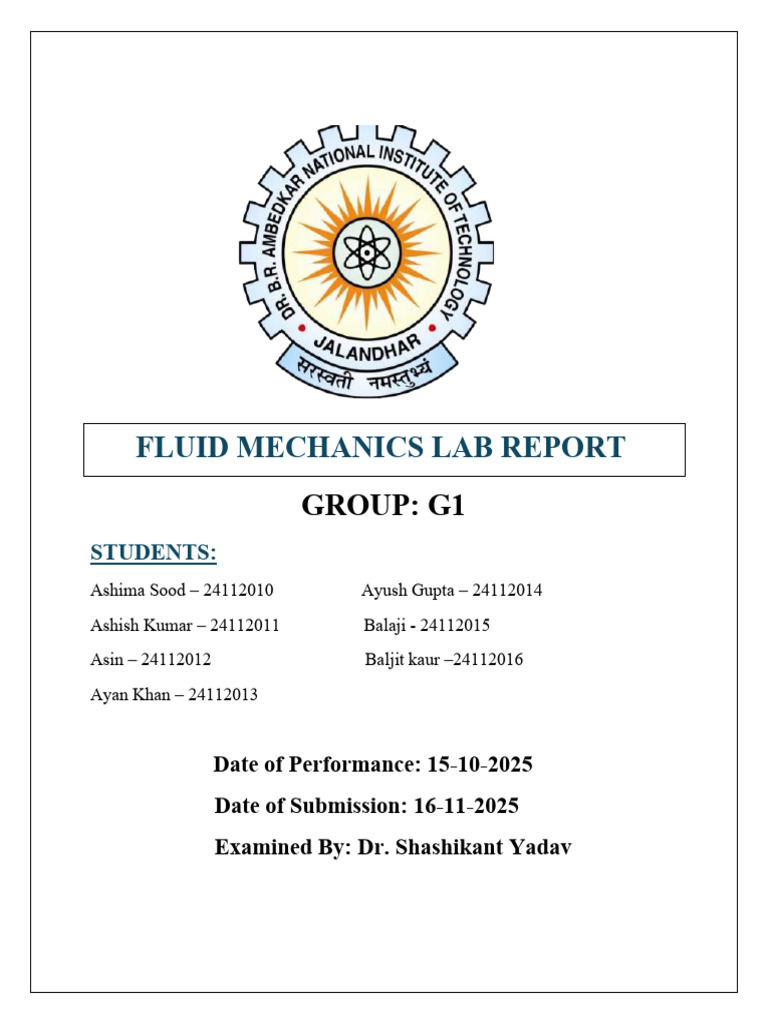 Fluid Mechanics Lab Report | PDF | Buoyancy | Mechanics