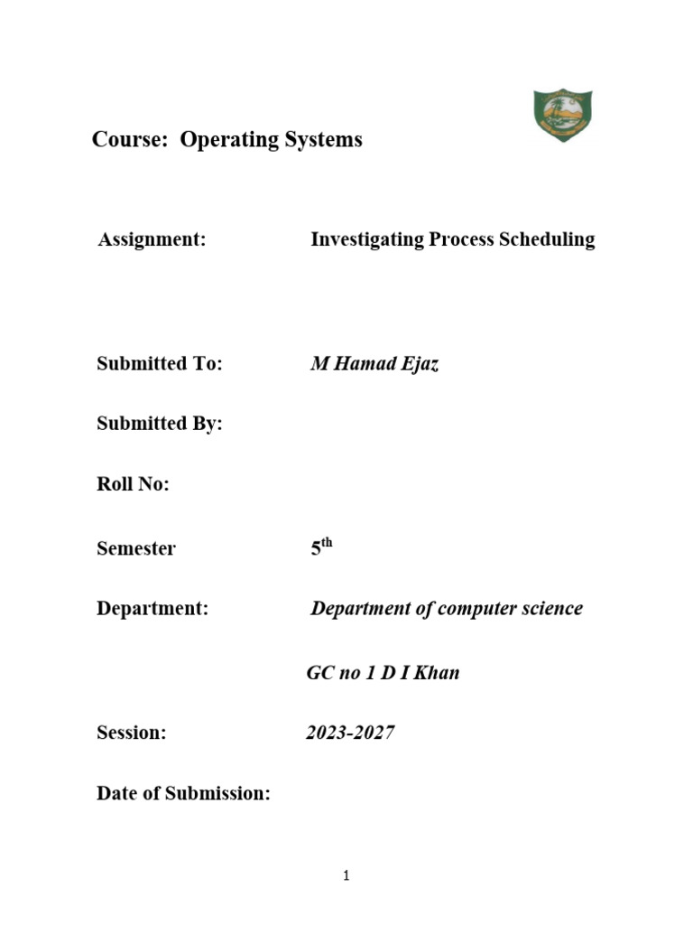 OS ASSIGNMENT Complete With Answers | PDF | Scheduling (Computing) | Compiler