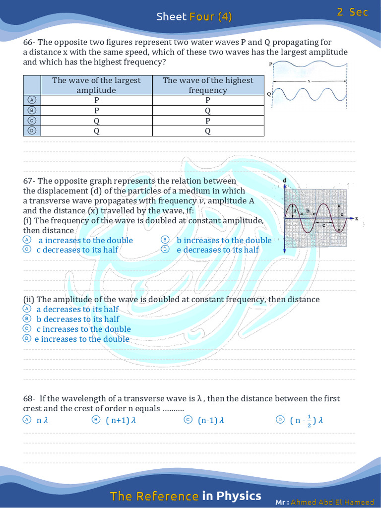 Water Waves: Amplitude and Frequency Analysis | PDF | Waves | Wavelength