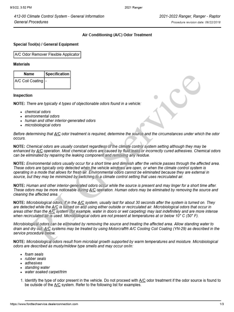 Air Conditioning (a C) Odor Treatment | PDF | Air Conditioning | Odor