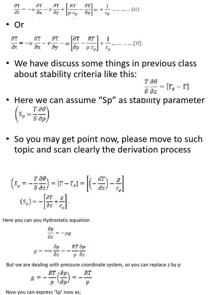 Stability Criteria and Hydrostatic Equations | PDF