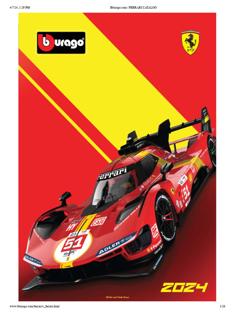 Bburago Ferrari Model Catalog | PDF | Motor Vehicle | Brand