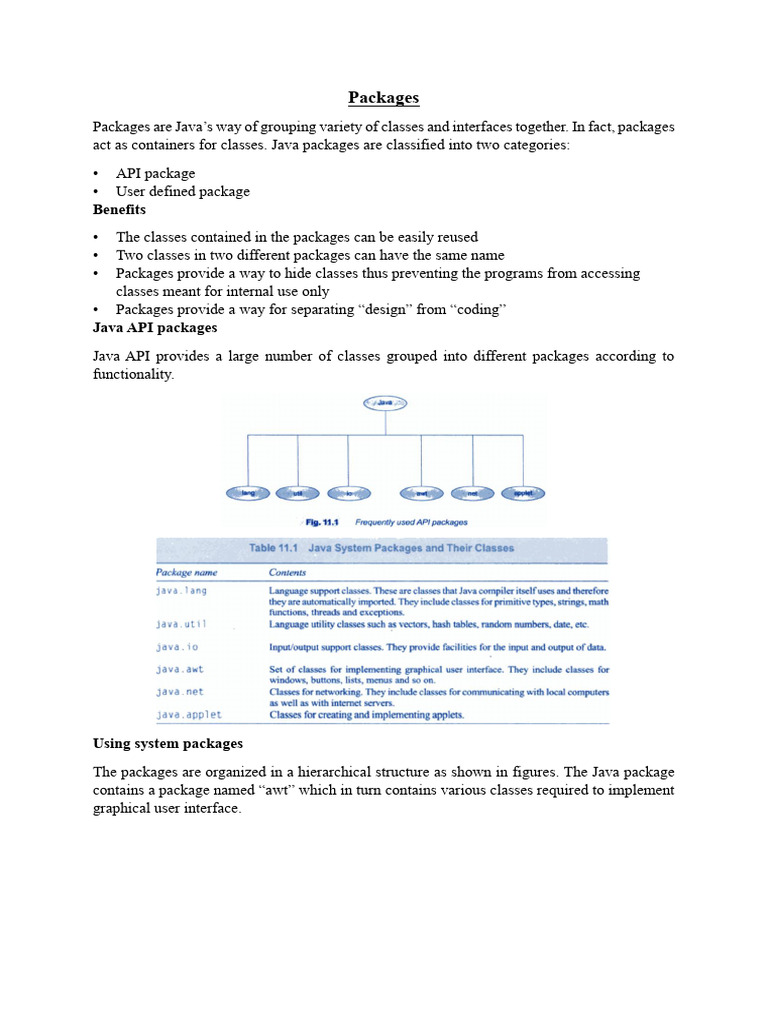 Packages BSC | PDF | Class (Computer Programming) | Computer Programming