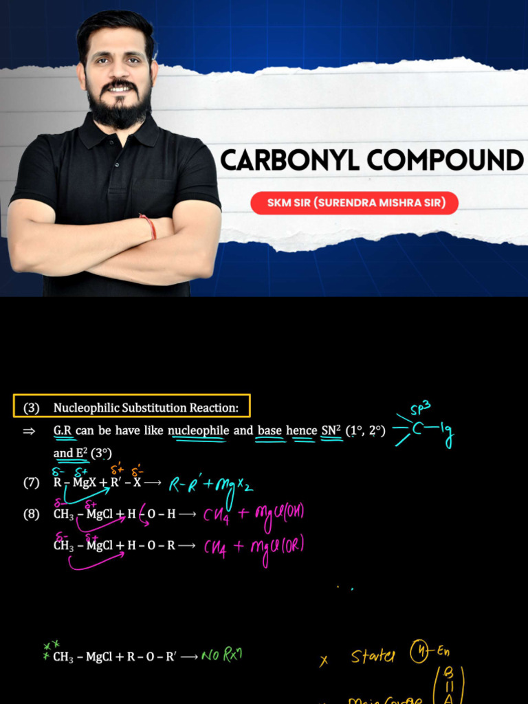 Carbonyl Compound - L-07 (Class Notes) - Reaction G.R. With R-CN ...