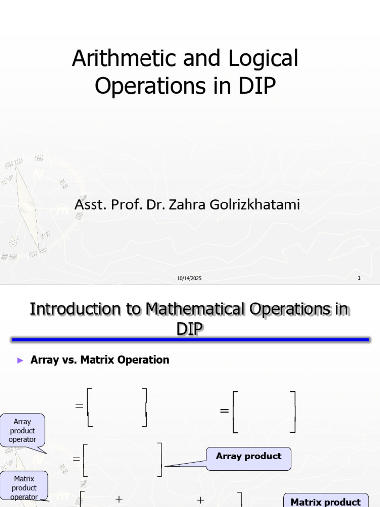 Arithmetic and Logical Operations in DIP | PDF | Radiography ...