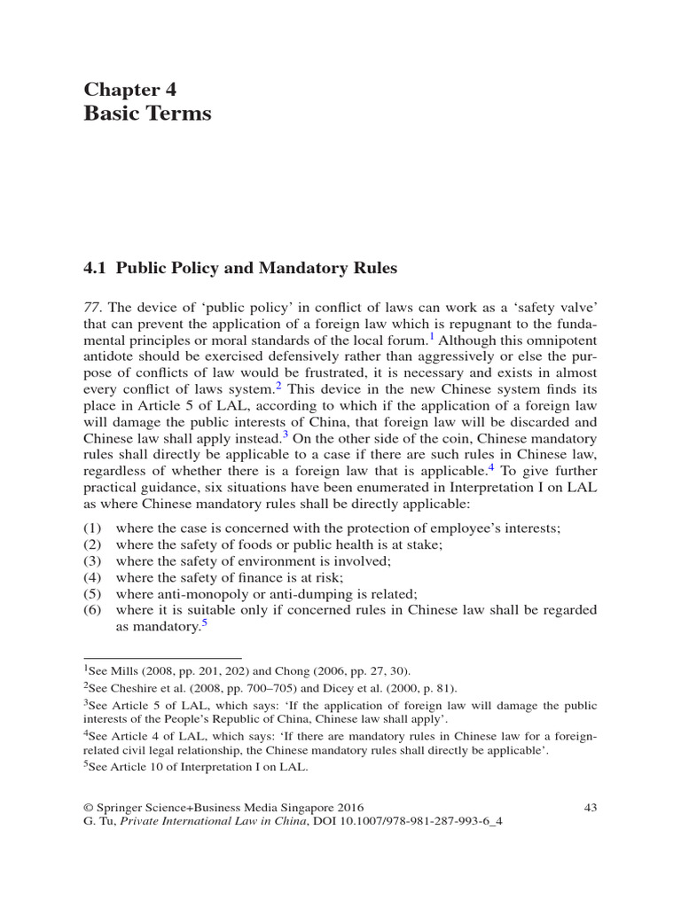 (4.1 Public Policy and Mandatory Rules) | PDF | Public Policy Doctrine ...