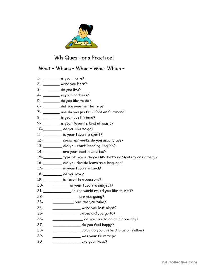 WH Questions 1 Juniors | PDF