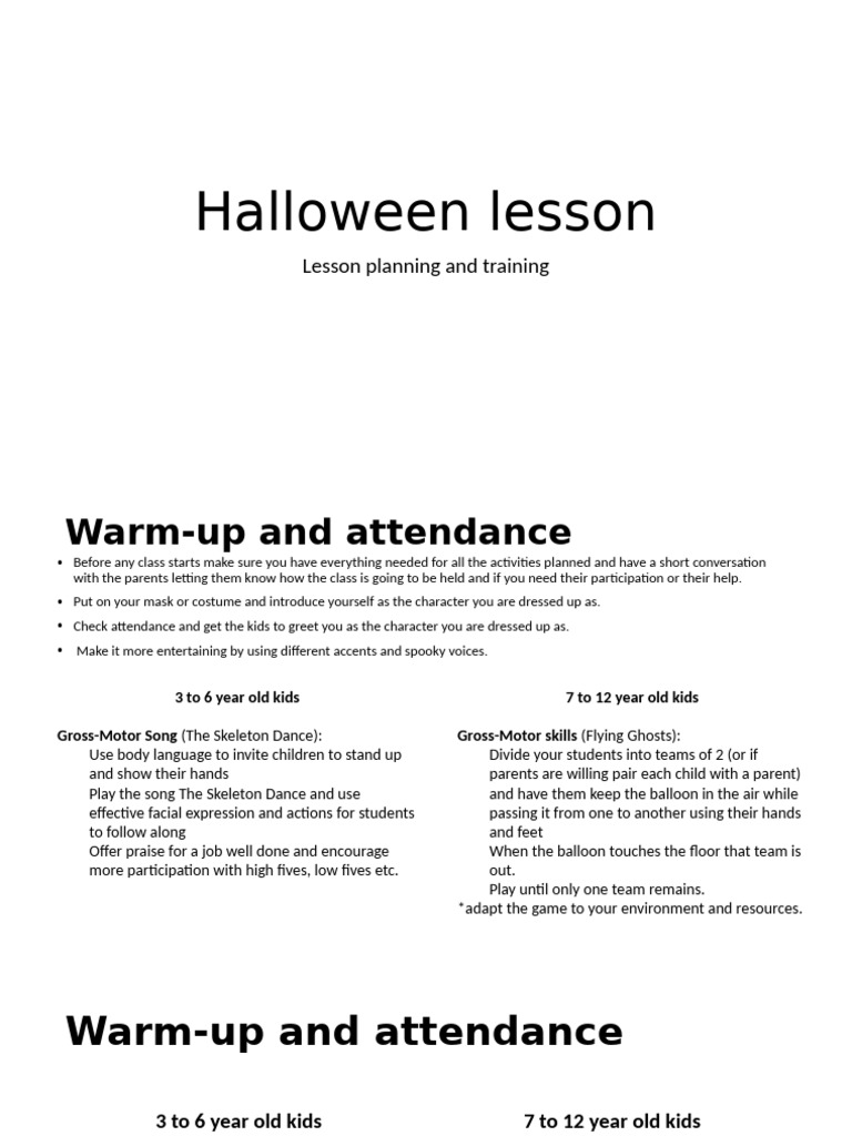 Halloween-Lesson Planning & Trainning | PDF | Trick Or Treating ...