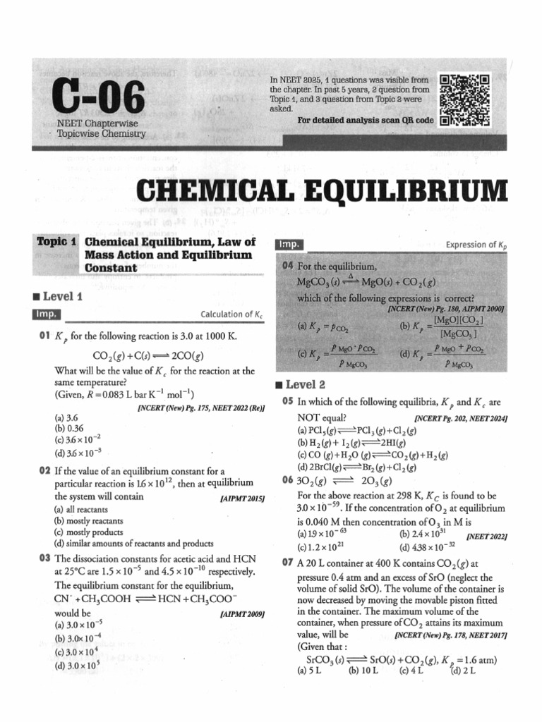 Chemical Equilibrium | PDF