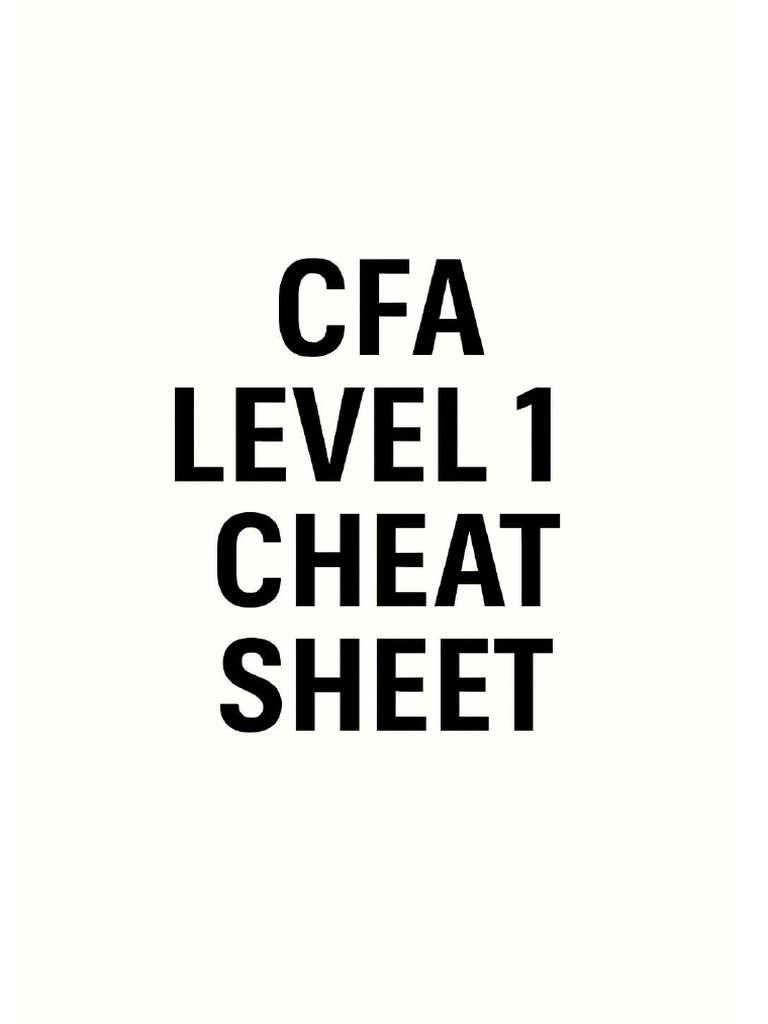 CFA Level 1 | PDF