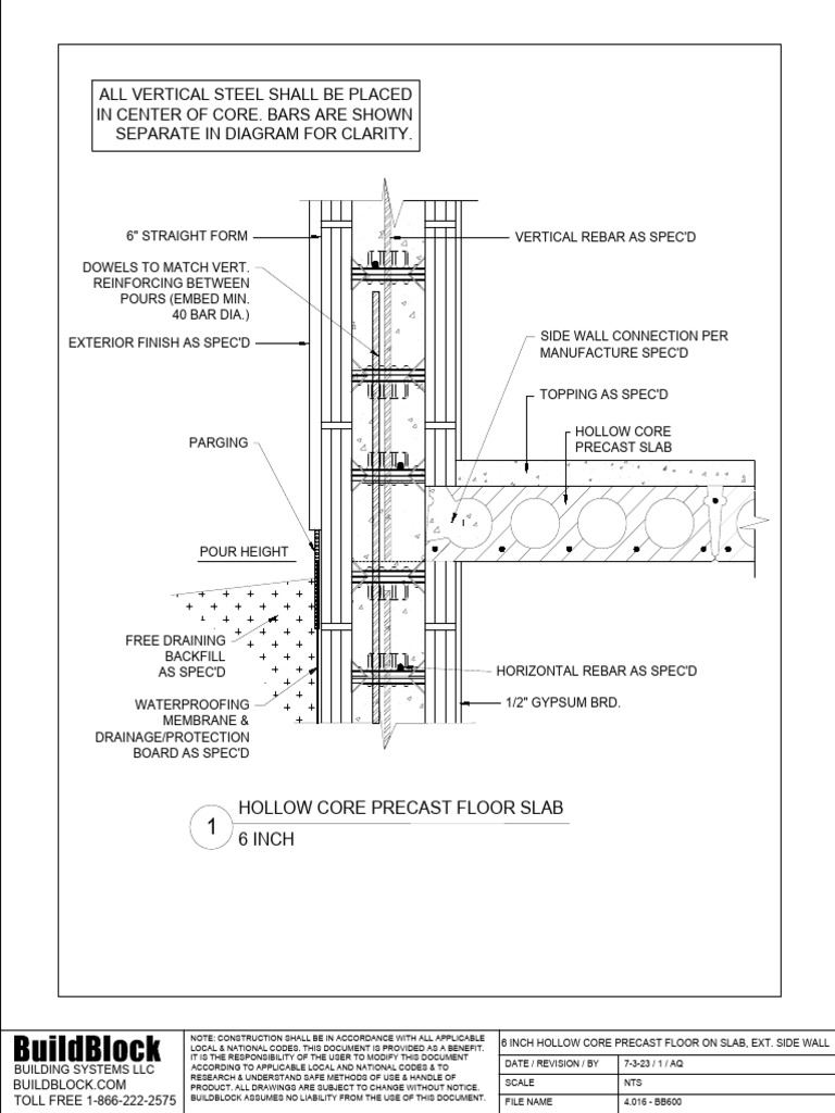 6-Inch Hollow Core Precast Floor Details | PDF | Precast Concrete ...
