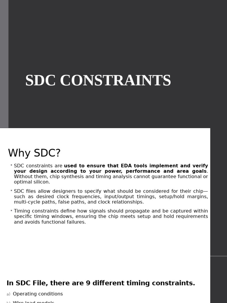 Understanding SDC Constraints in EDA | PDF | Computer Engineering ...