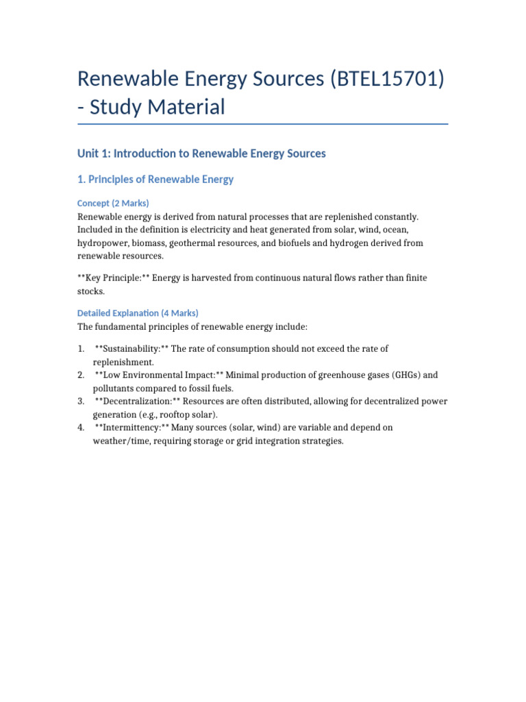 Renewable Energy Textbook Final | PDF | Renewable Energy | Energy ...
