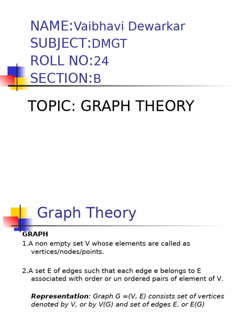 Dmgt Final Ppt on Graph Theory | PDF | Vertex (Graph Theory) | Graph Theory