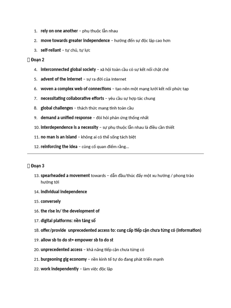 Rely On One Another | PDF