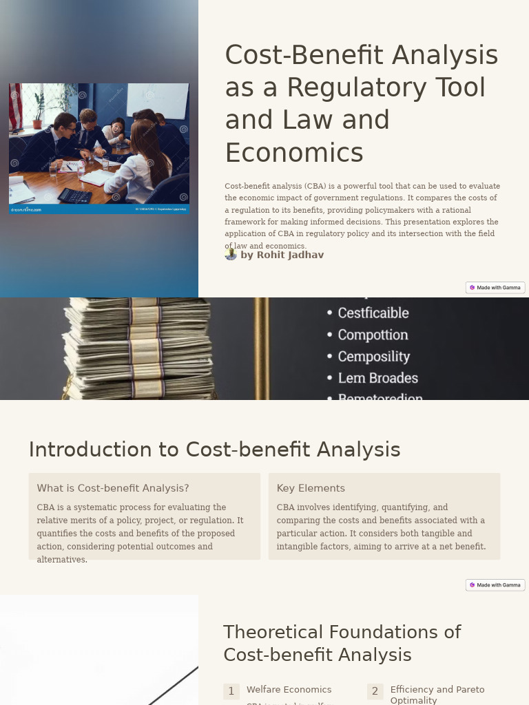 Cost Benefit Analysis As A Regulatory Tool and Law and Economics | PDF ...