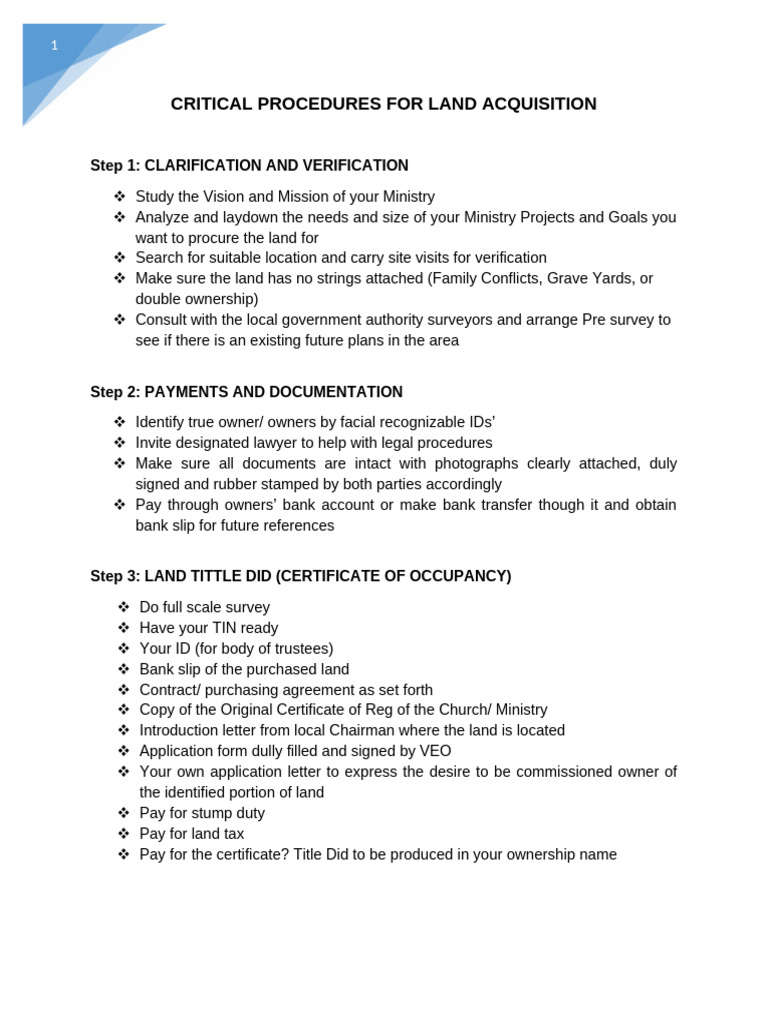 Tips For Land Acqusition | PDF